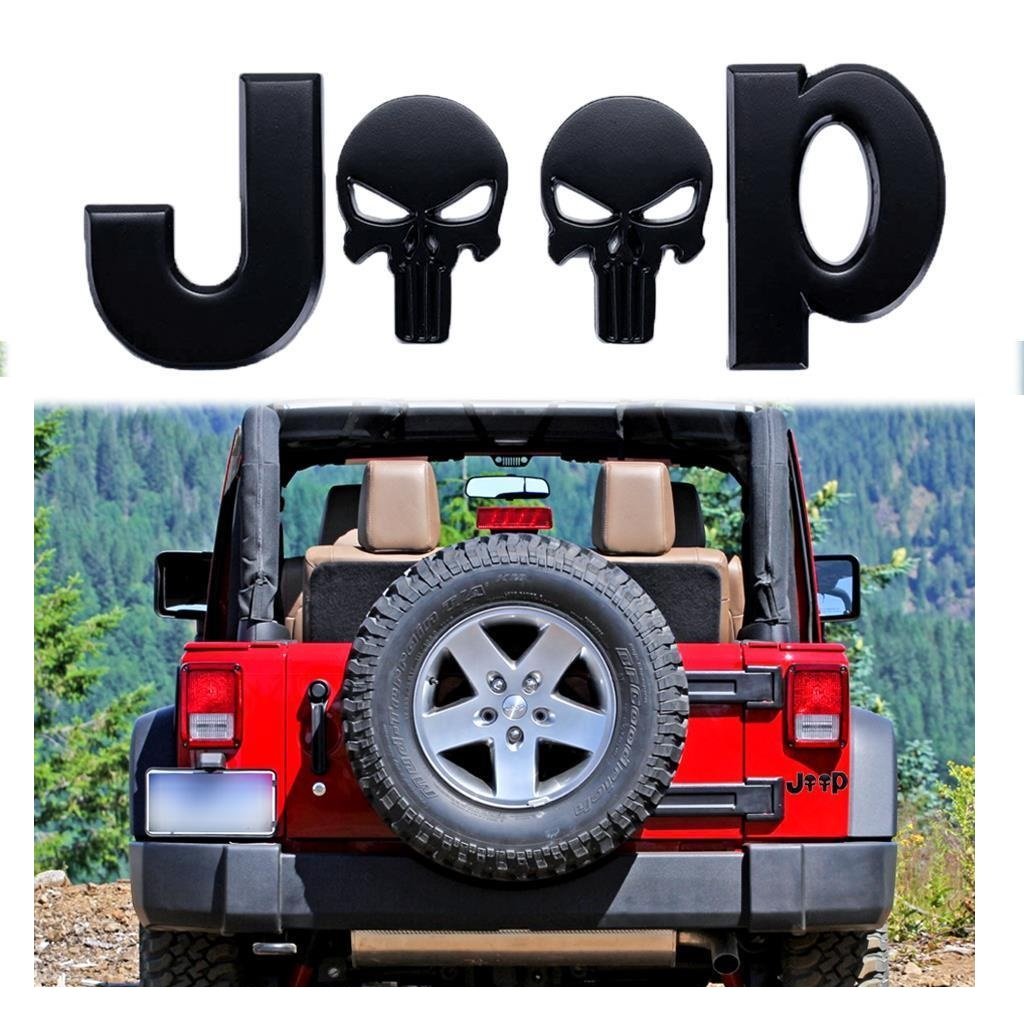 Emblema Jeep Calavera Negro Letras Varios Colores Jk Tj Yj 4x4 – RTD ...